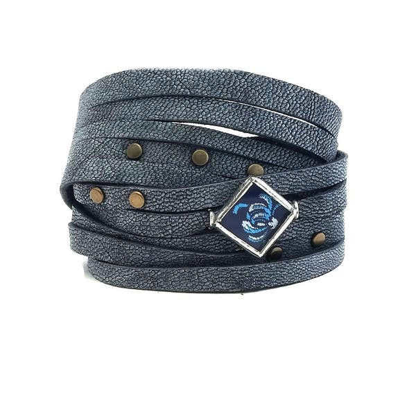 Leather Wrap Cuff - Etsy