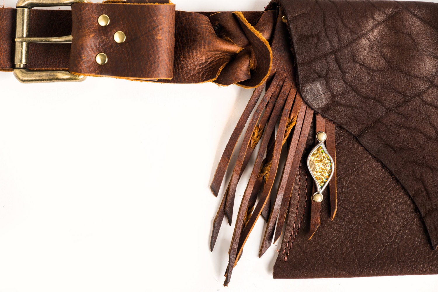 Brown Leather Belt Bag Shi Pocket Belts One of a Kind - Etsy