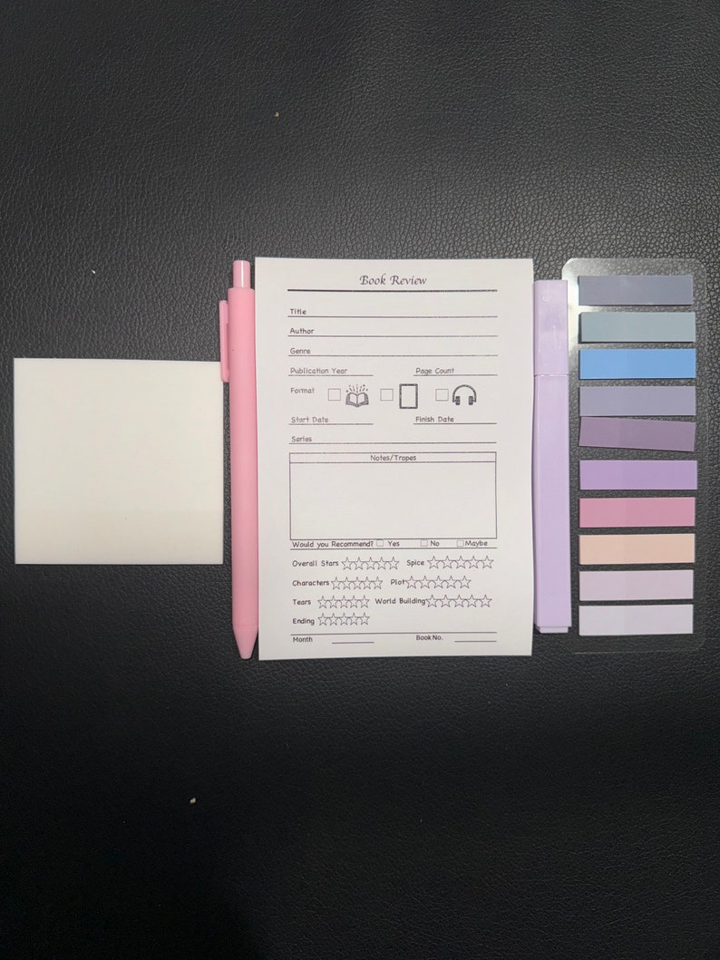Book Review Sticky Note Notepads Kit Large - Etsy