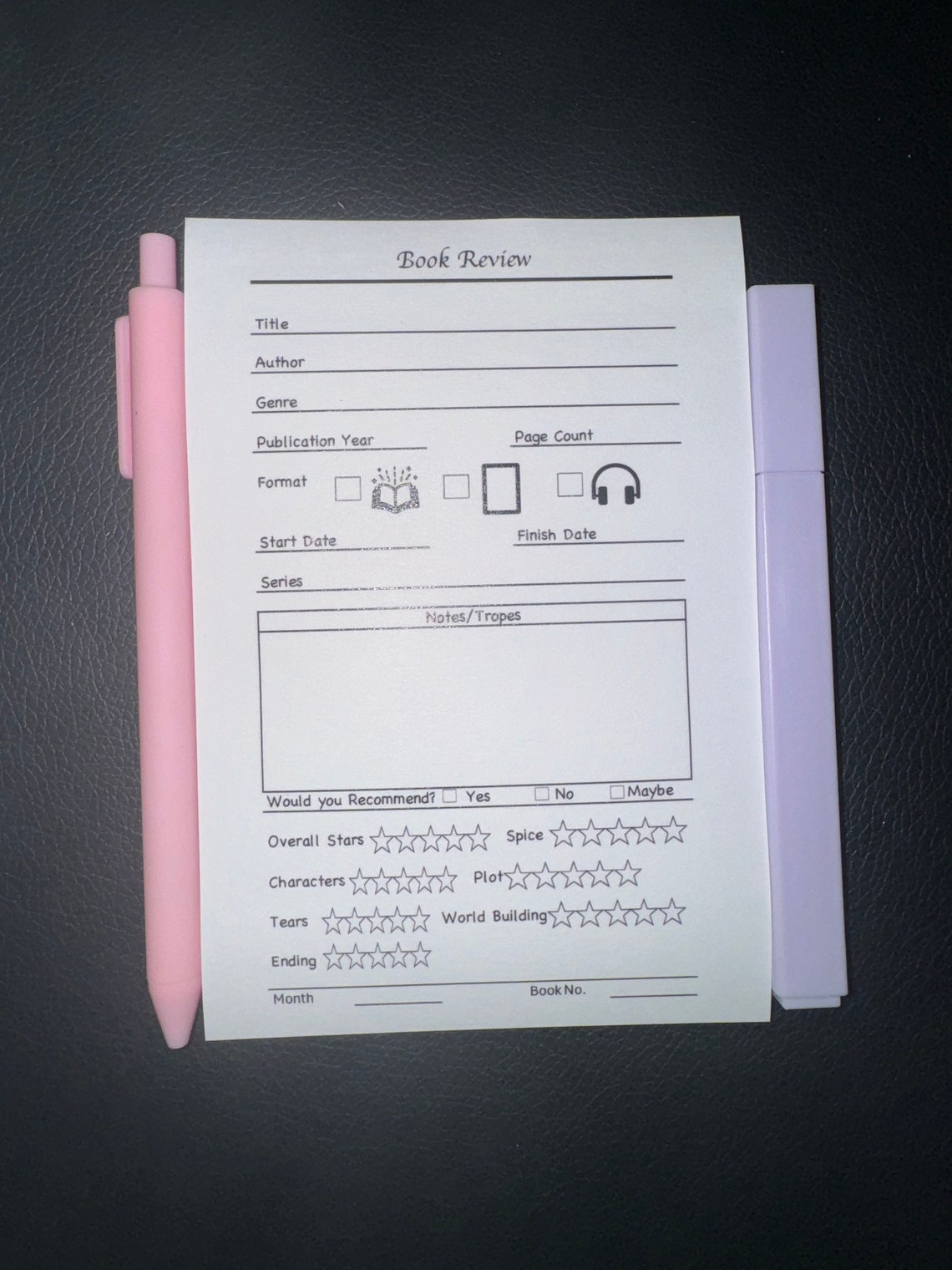 Book Review Sticky Note Notepad Small Kit - Etsy