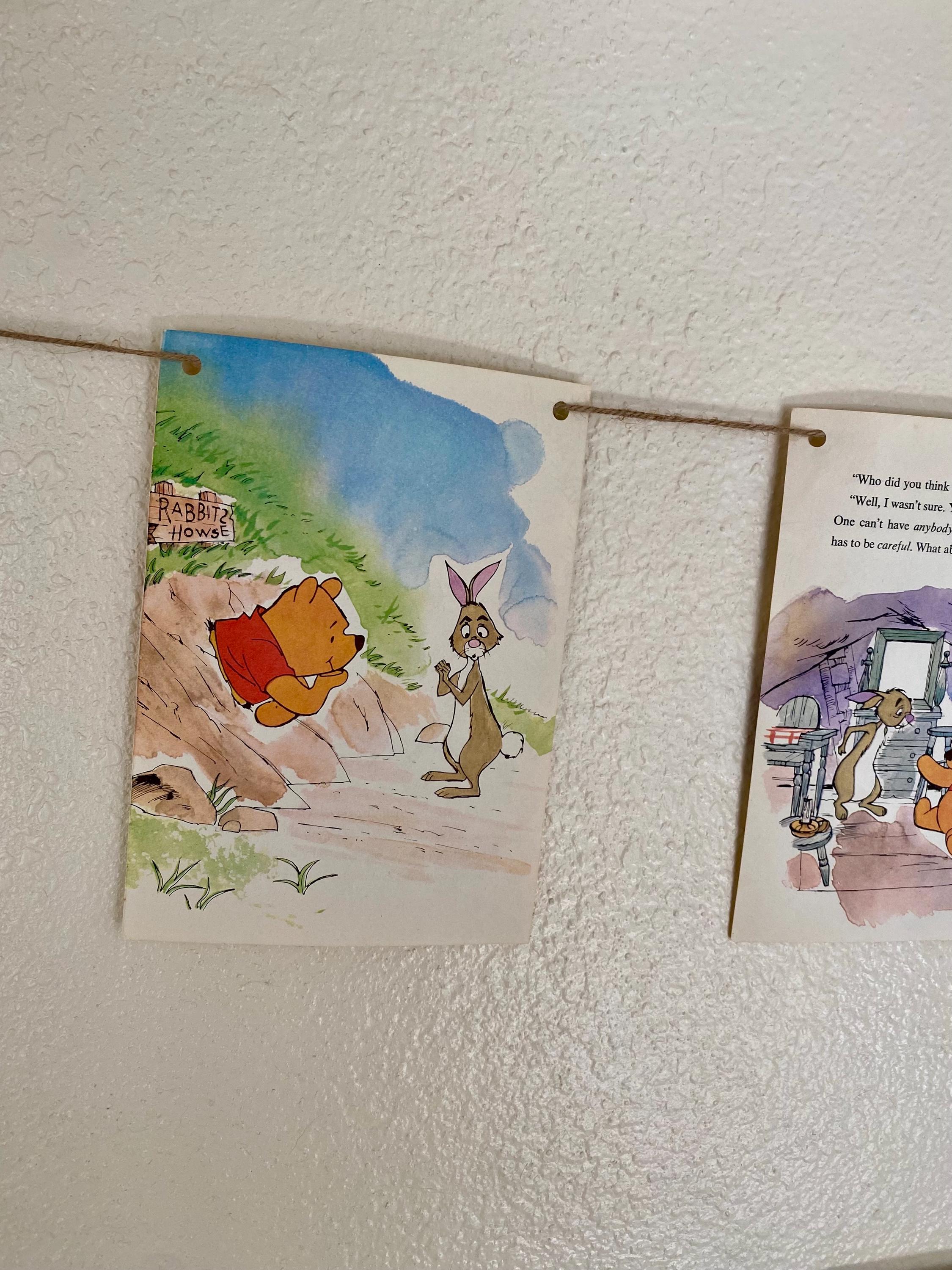 Winnie the Pooh Book Page Banner / Nursery Banner / Vintage Book Page ...