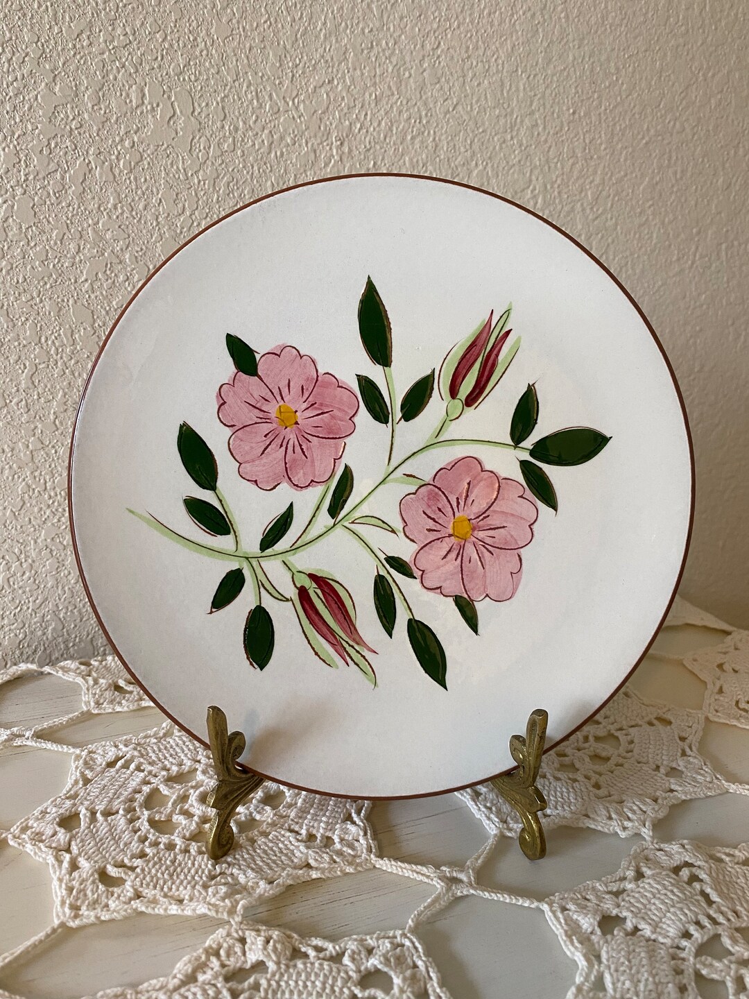Stangl Pottery Plate / Wild Rose Design - Etsy