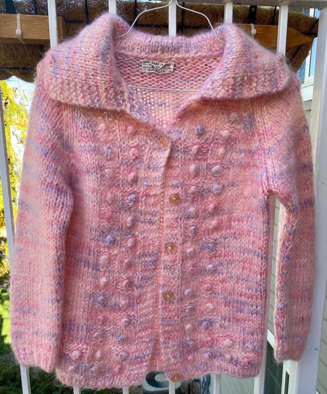 Vintage Italian Wool Cardigan / Pink & Purple Women’s Cardigan - Etsy