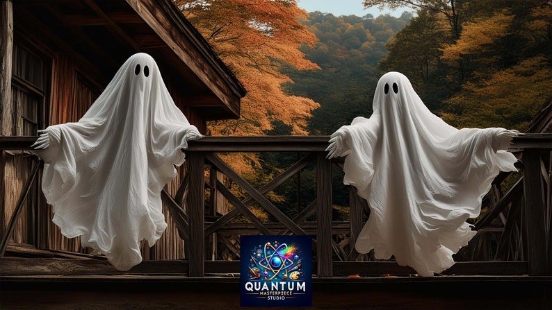 Frame TV Art - Vintage Sheet Ghosts Autumn Porch Scene, 20th Century ...