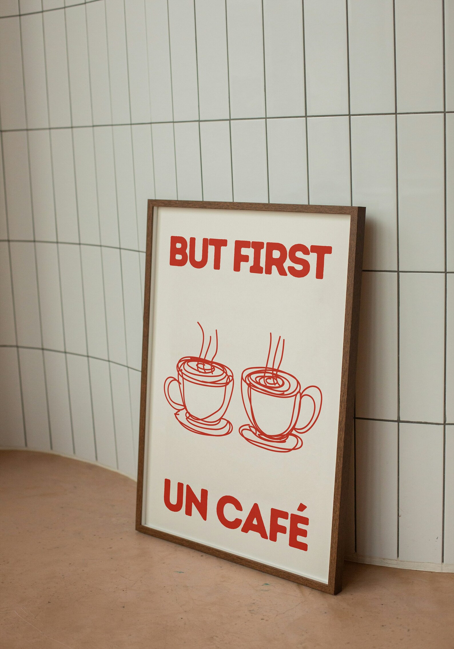 French Coffee Art Print Café Poster French Kitchen Decor Minimalist ...