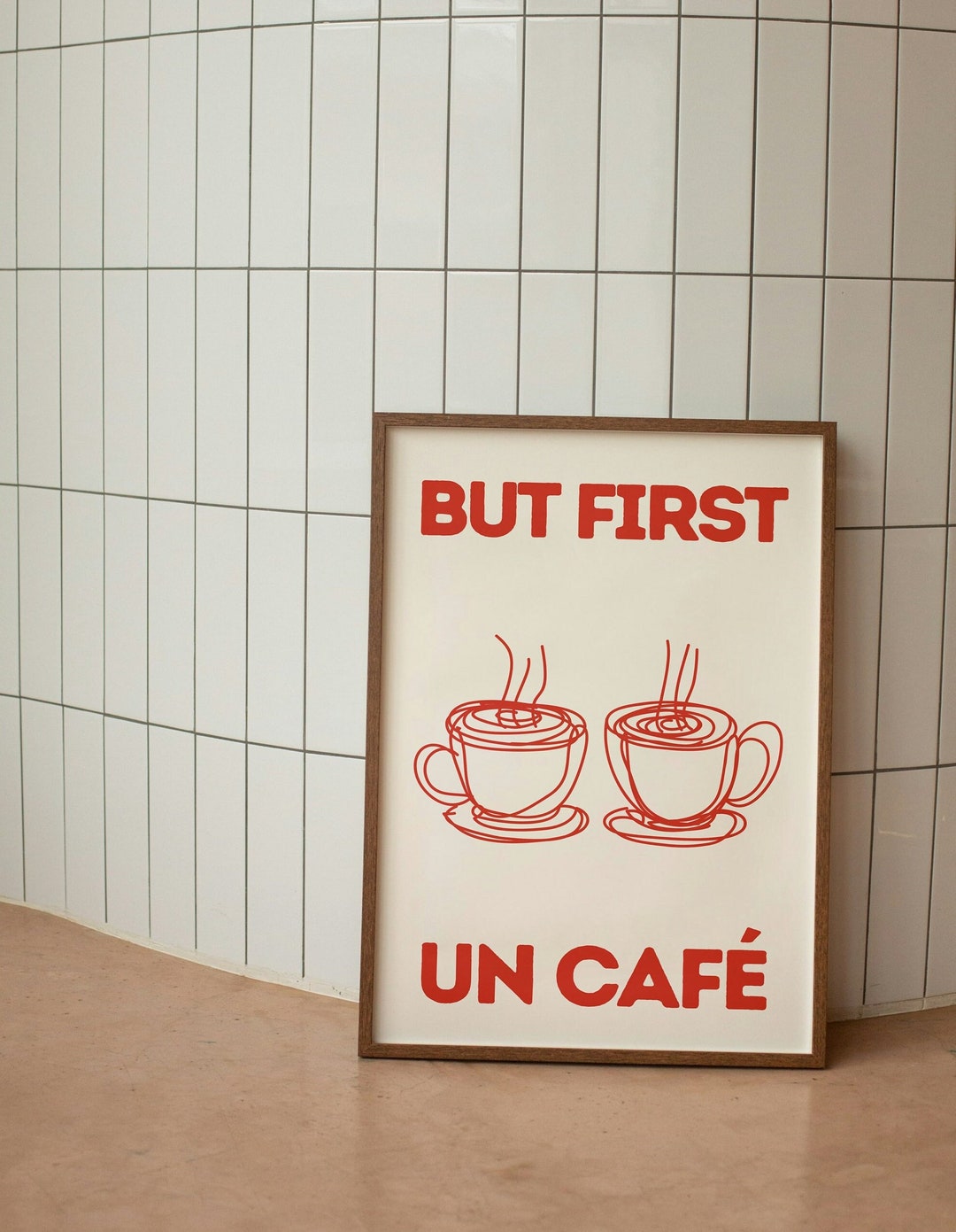 French Coffee Art Print Café Poster French Kitchen Decor Minimalist ...