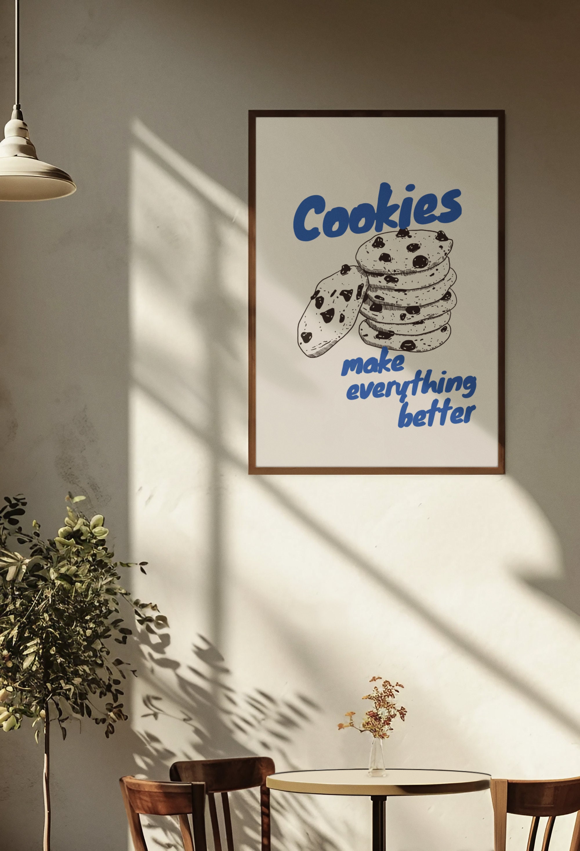 Cookies Poster Dessert Art Print Chocolate Chip Cookie Print, Sweets ...