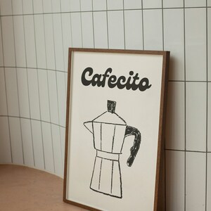 Cafecito Print Spanish Coffee Art Print Minimalist Coffee Poster ...