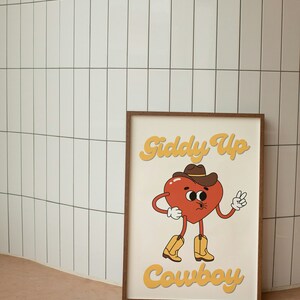 Giddy up Cowboy Quote Print Minimalist Western Wall Art Heart Poster ...