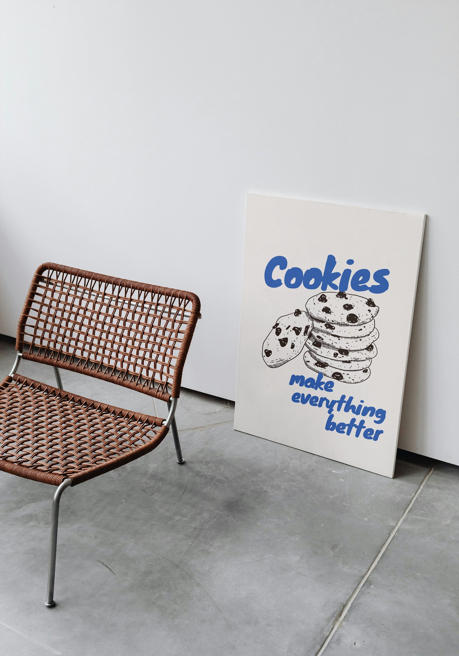 Cookies Poster Dessert Art Print Chocolate Chip Cookie Print, Sweets ...