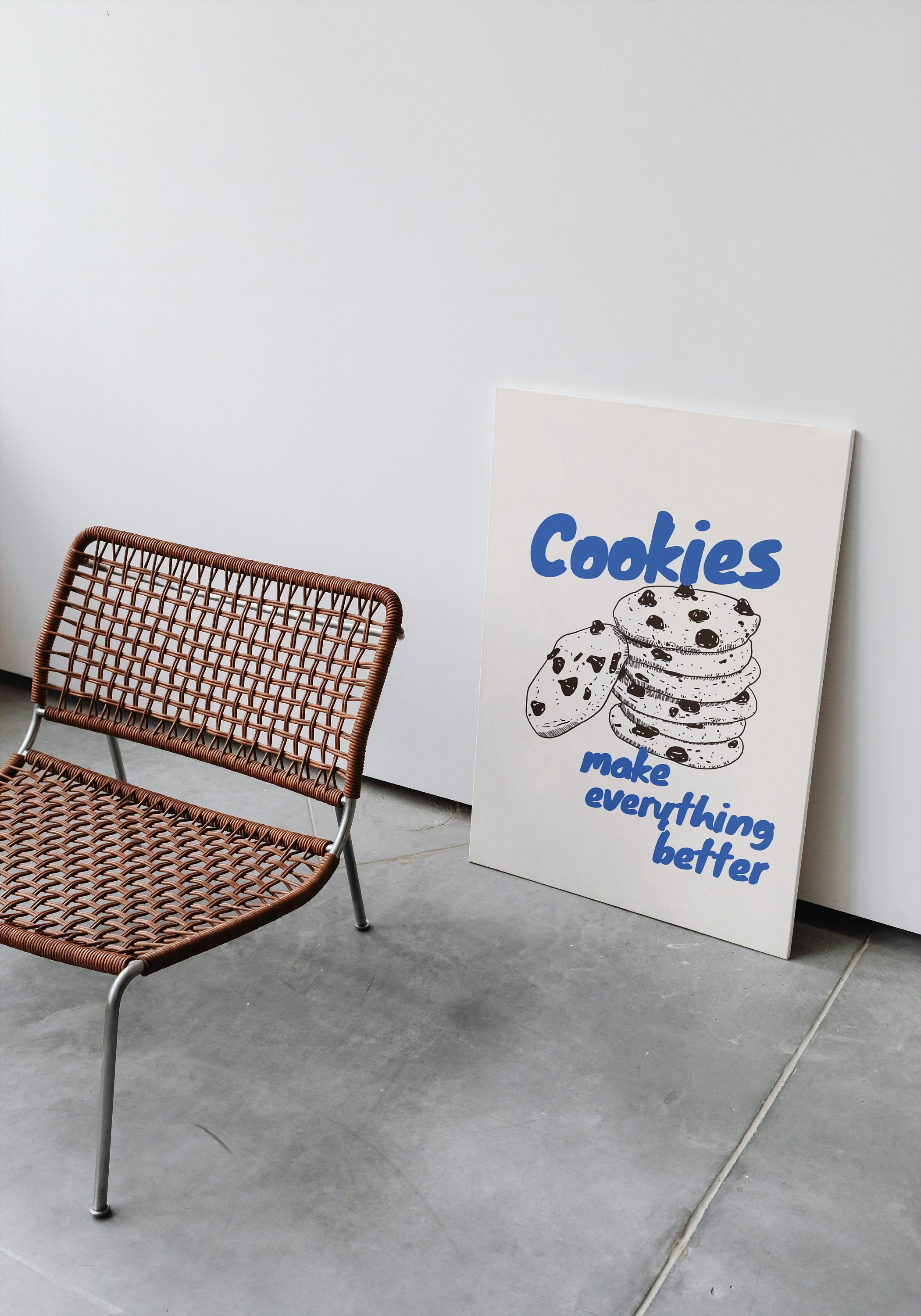 Cookies Poster Dessert Art Print Chocolate Chip Cookie Print, Sweets ...