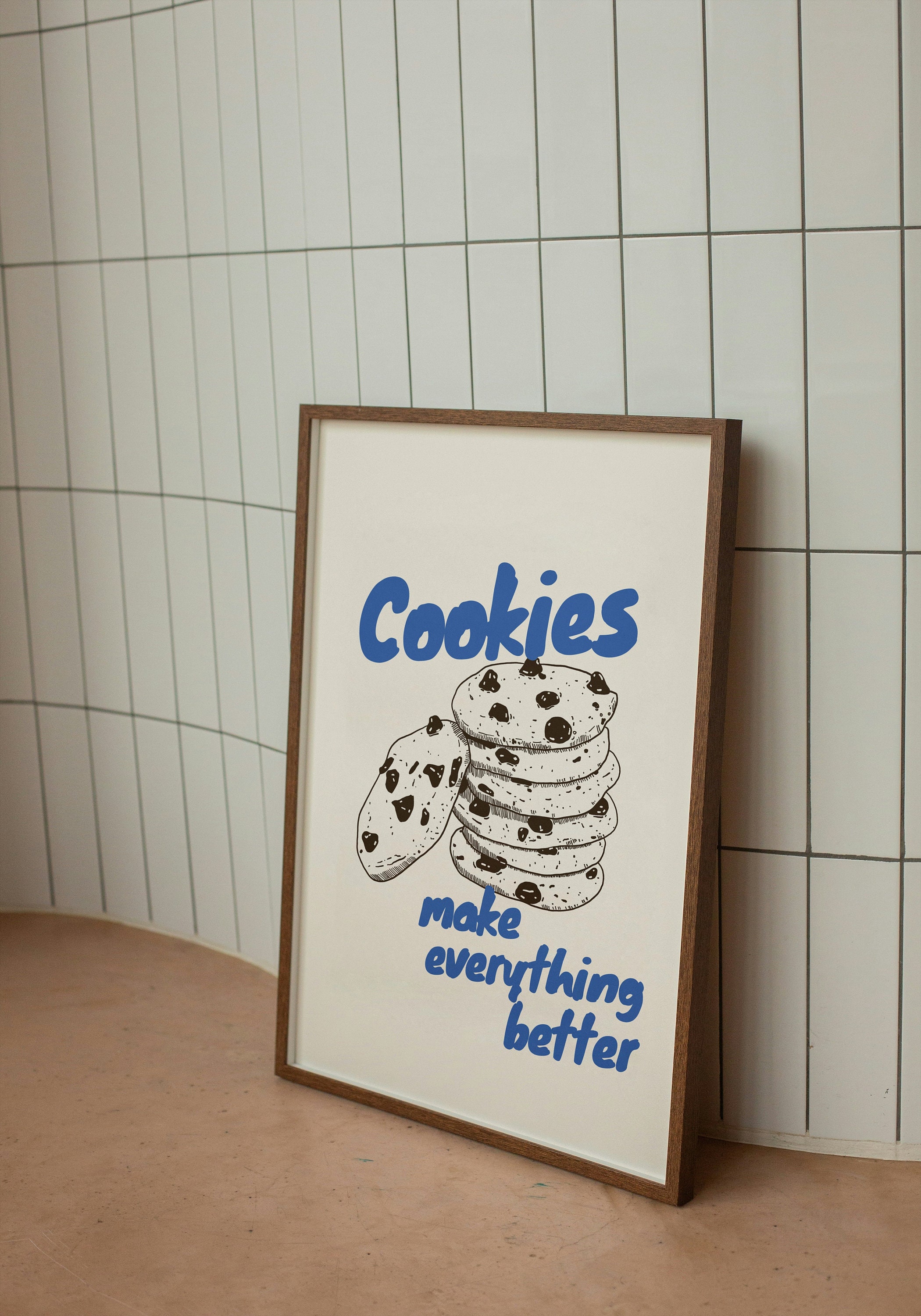 Cookies Poster Dessert Art Print Chocolate Chip Cookie Print, Sweets ...