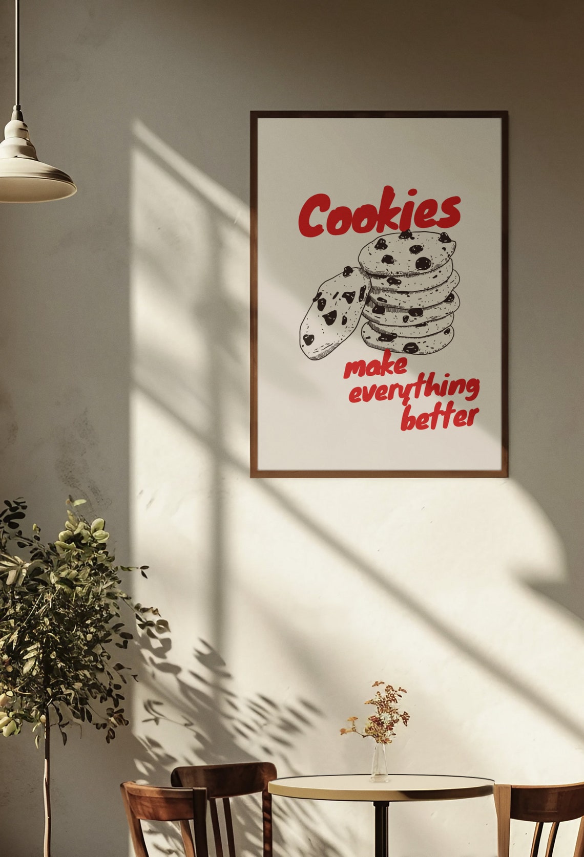 Cookies Poster Dessert Art Print Chocolate Chip Cookie Print, Sweets ...