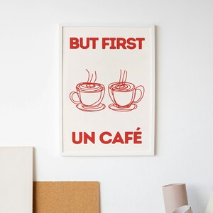 French Coffee Art Print Café Poster French Kitchen Decor Minimalist ...