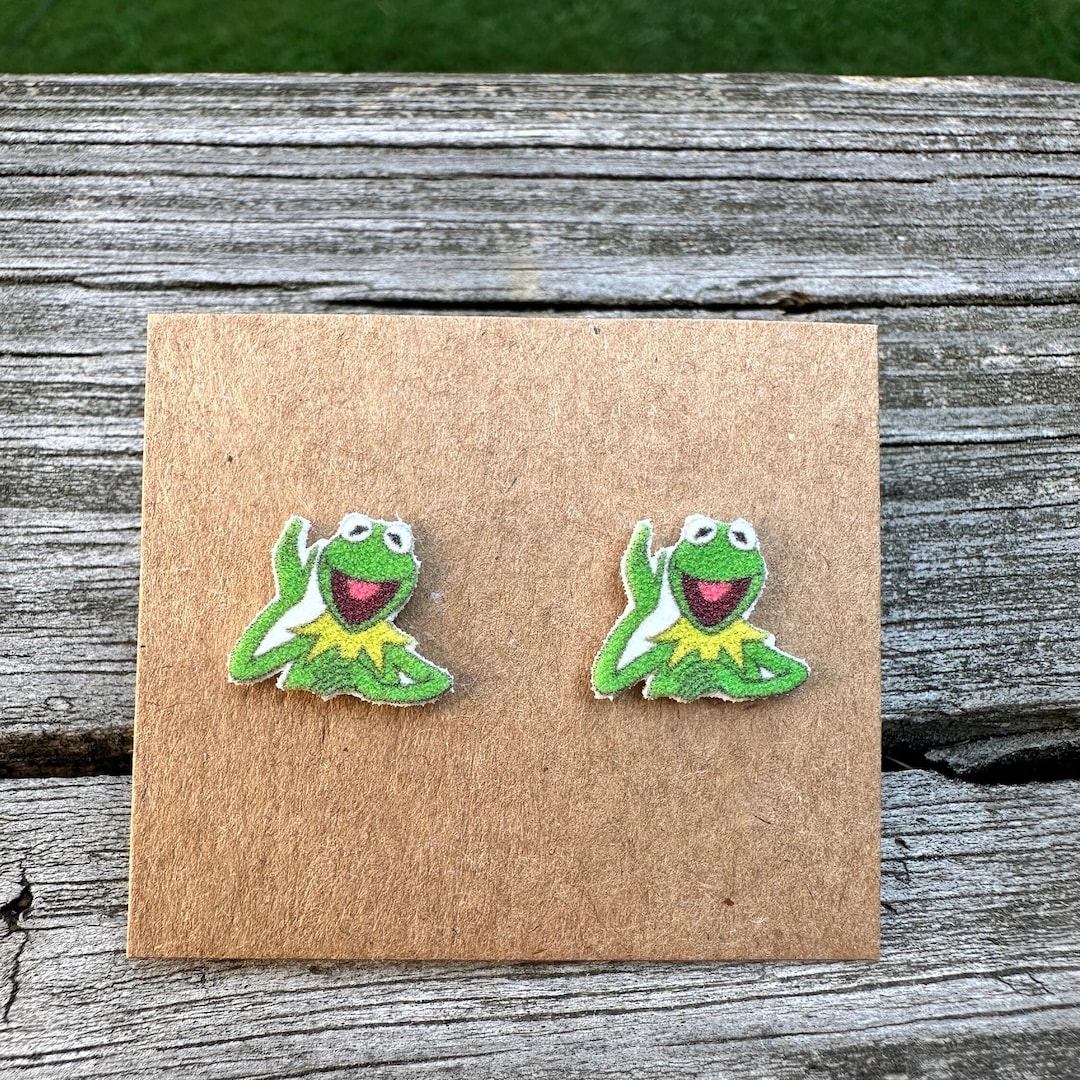 Kermit Earrings/disney Earrings/muppets Earrings/disney Trip/stud ...