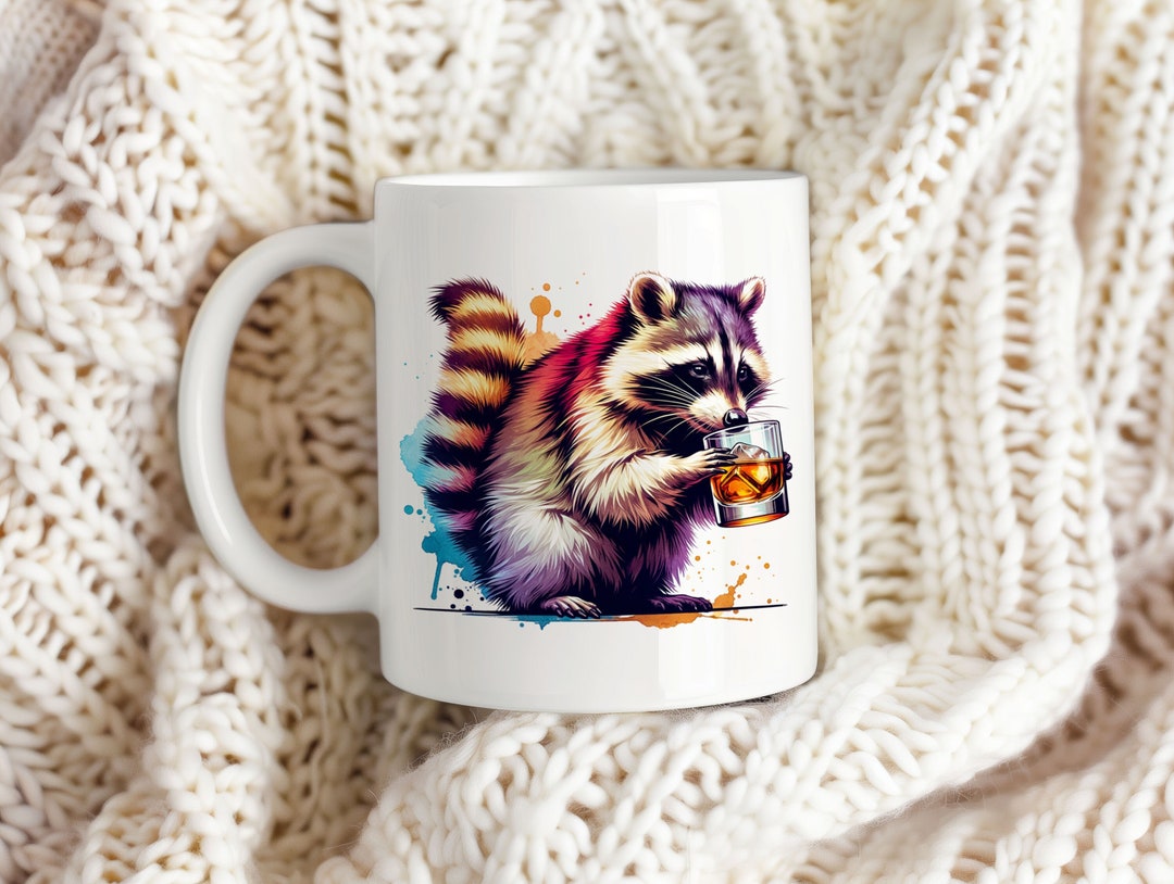 Funny Racoon Mug, Raccoon Coffee Mug, Whiskey Mug, Bourbon Coffee Mug ...