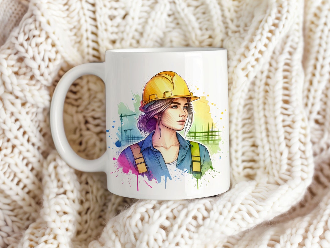 Construction Worker Mug, Girl Construction, Construction Worker ...