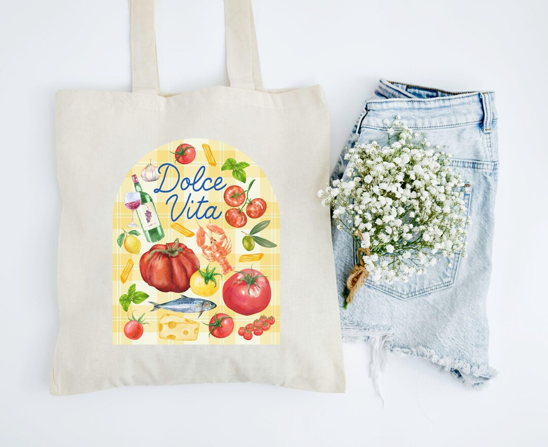 Tomato Girl Summer Tote Bag, Italian Summer Aesthetic, Reusable Bags ...