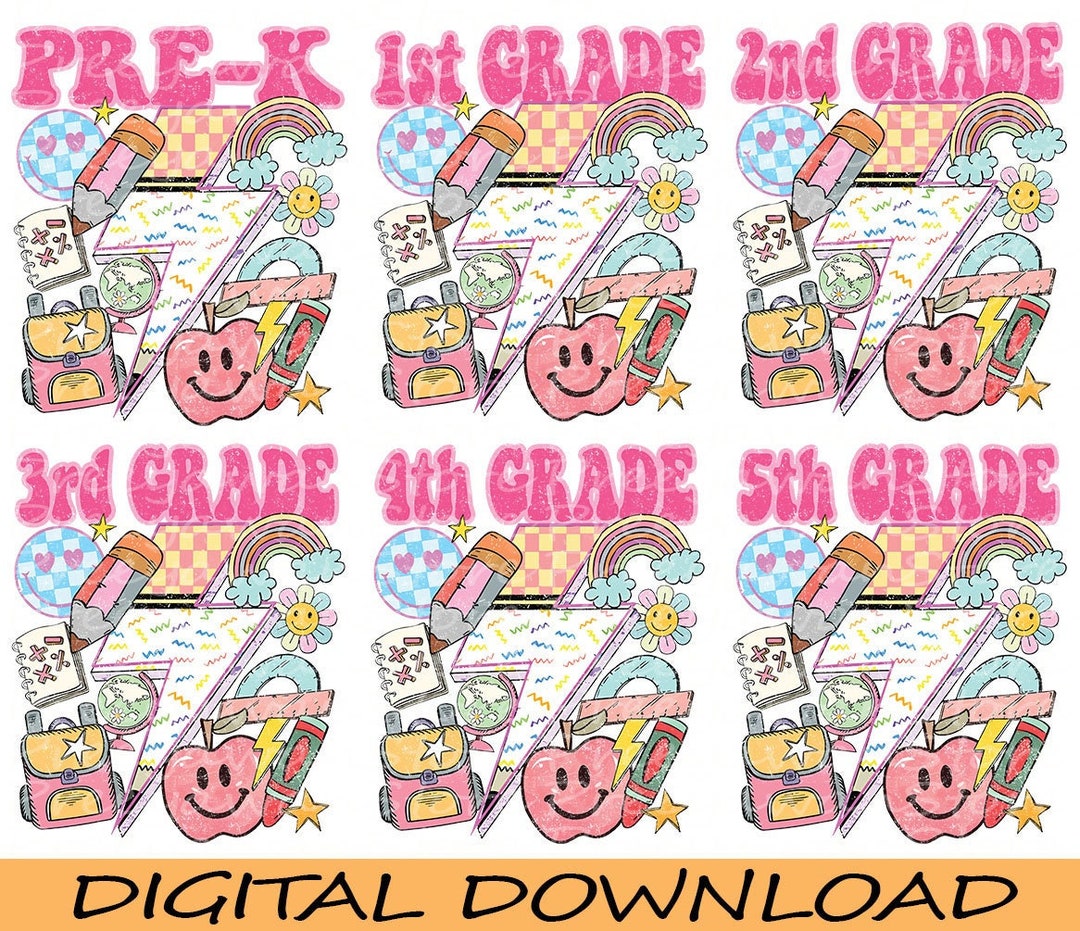 Back to School Bundle, Pre K PNG, First Day of School, School Png ...