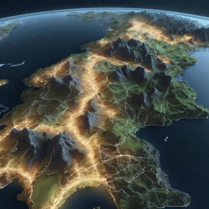 3D Map Themed Background/wallpaper | 5 Photos | Digital Art | Printable ...