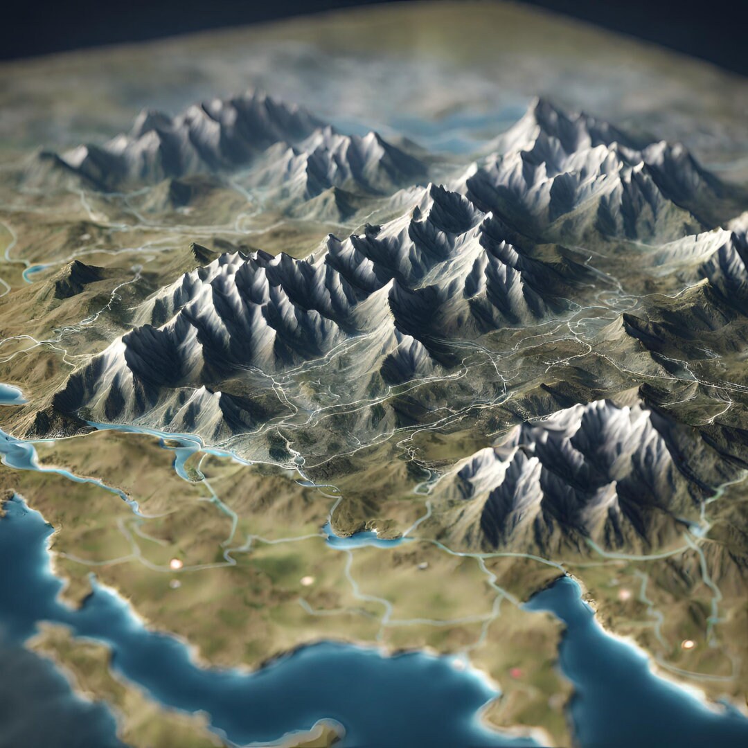 3D Map Themed Background/wallpaper | 5 Photos | Digital Art | Printable ...