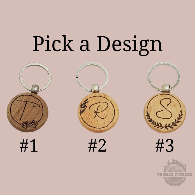 Wooden Handcrafted Initial Keychains - Etsy