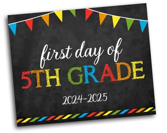 First Day of School Sign Chalkboard Sign 4th Grade Elementary Photo ...