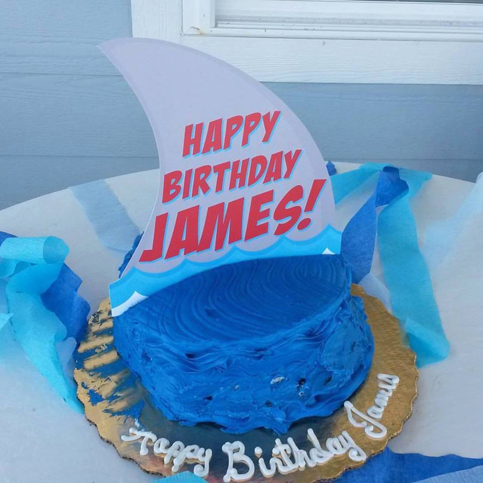 Shark Fin Cake Topper Printable Cake Topper Jaws Birthday - Etsy