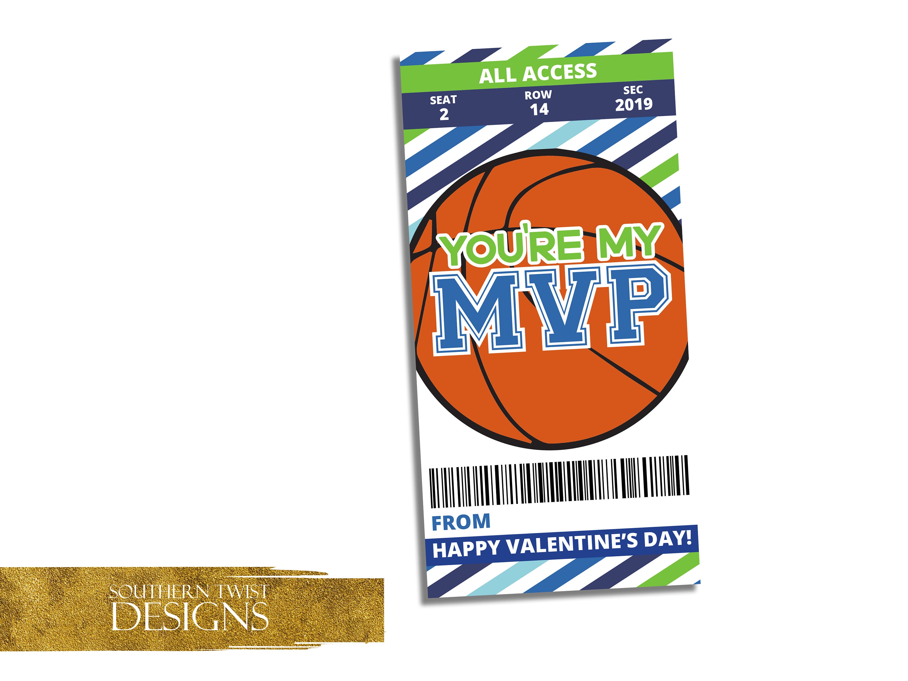 Basketball You're My MVP Valentine's Day Cards | Etsy