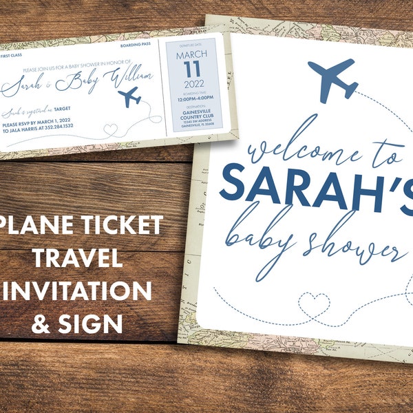 Bridal Shower Plane Ticket - Etsy
