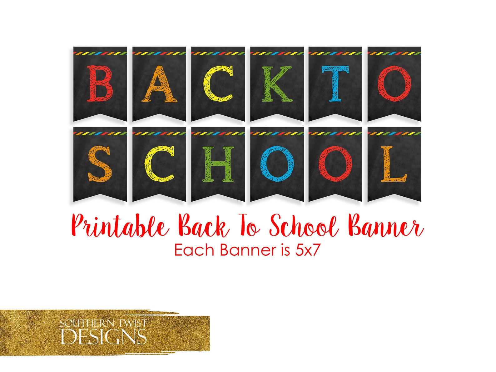 Back to School Printable Banner 1st Day of School Banner - Etsy