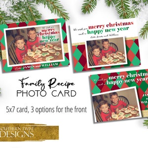 Photo Christmas Card With Family Recipe, Custom Christmas Baking Recipe ...