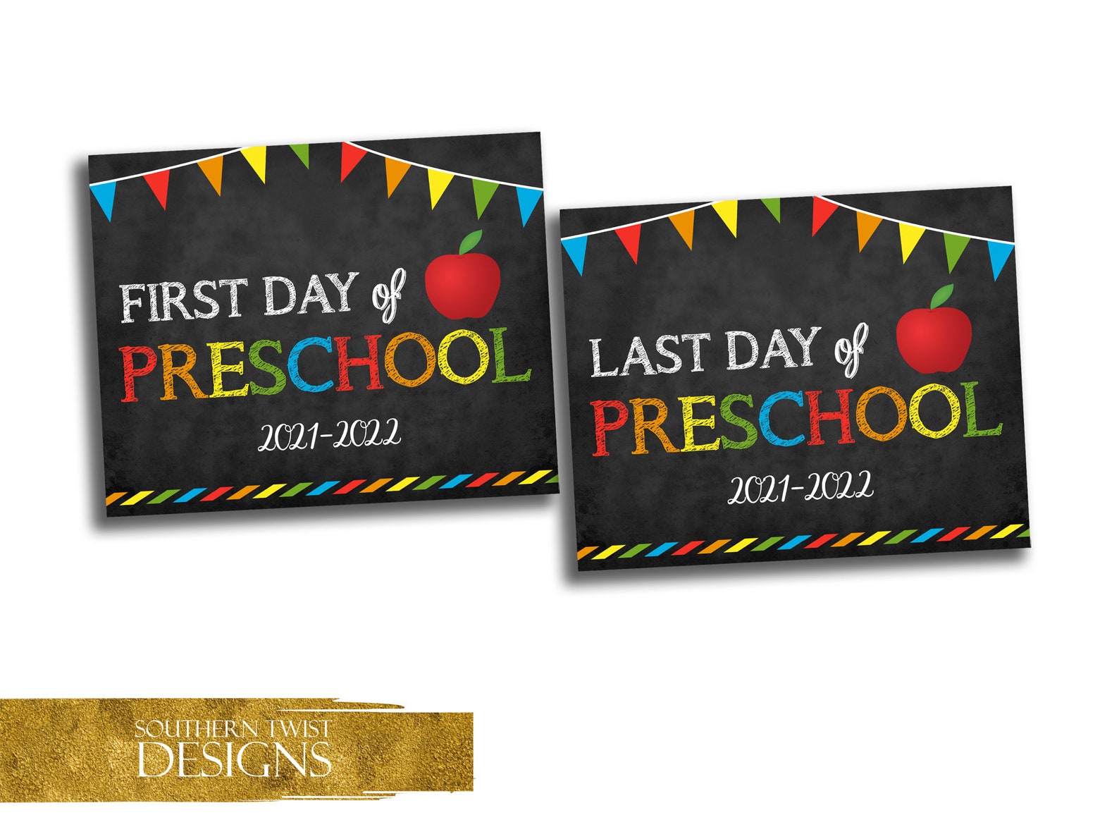 First & Last Day of Preschool Sign Chalkboard Sign Photo | Etsy