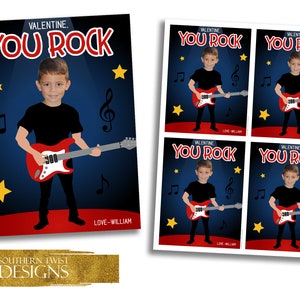 Rockstar Kids Valentine Card, Custom Valentine's Day Card for School ...