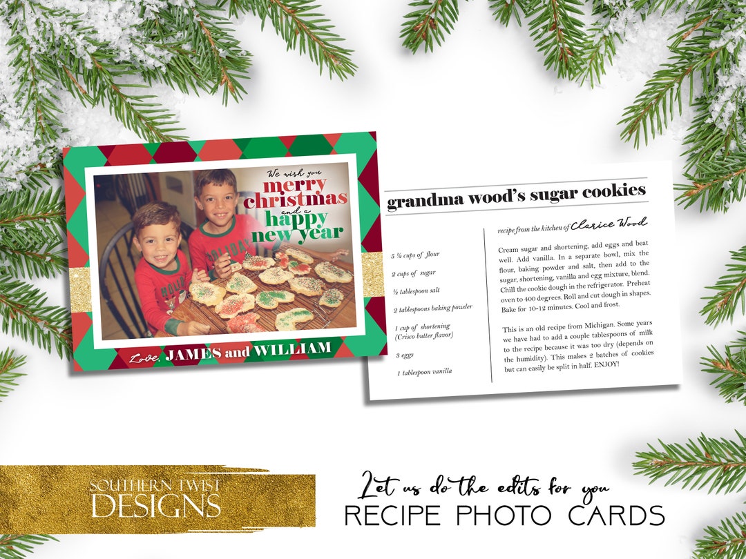 Photo Christmas Card With Family Recipe, Custom Christmas Baking Recipe ...
