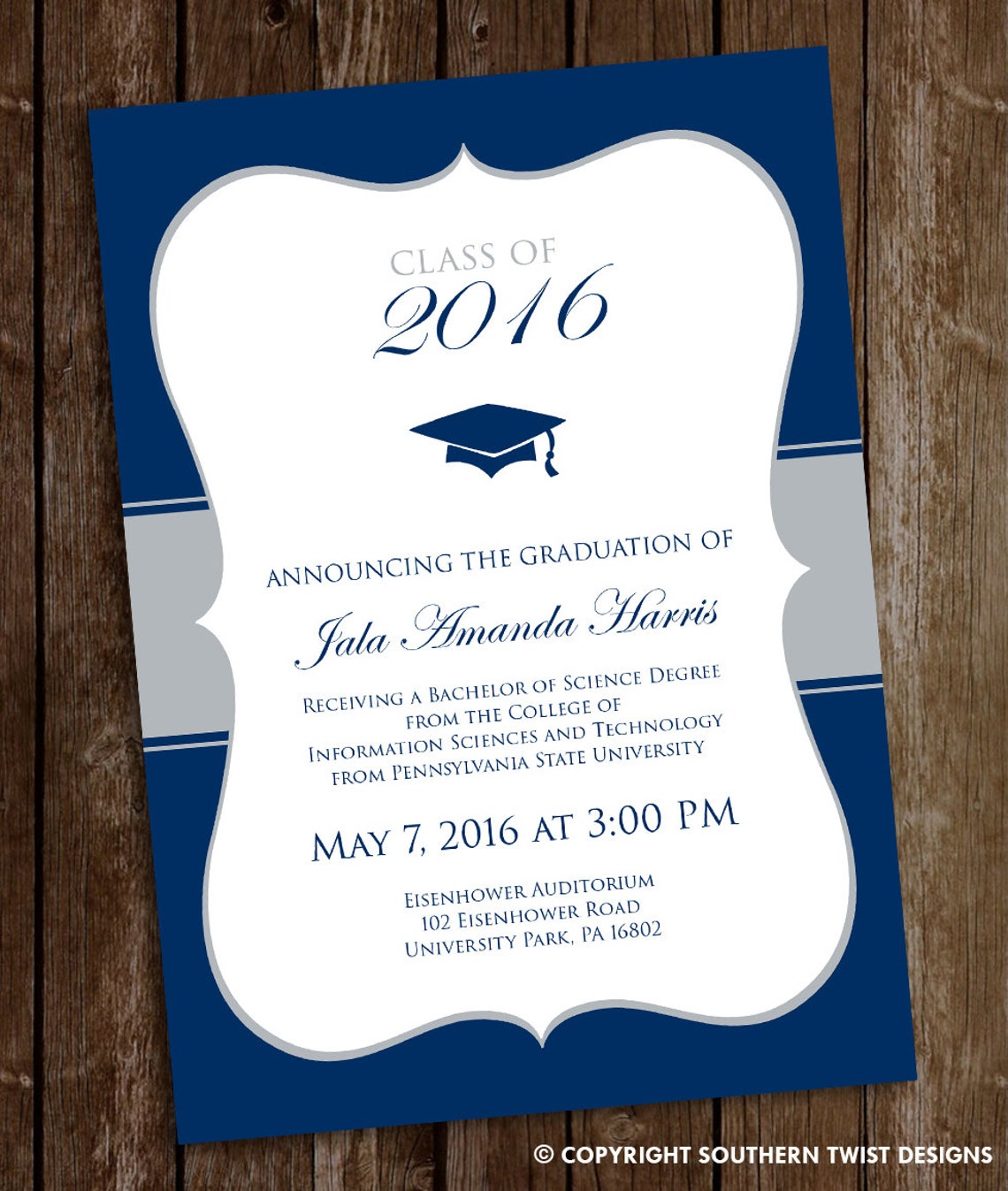 High School Graduation Invitation Graduate College - Etsy