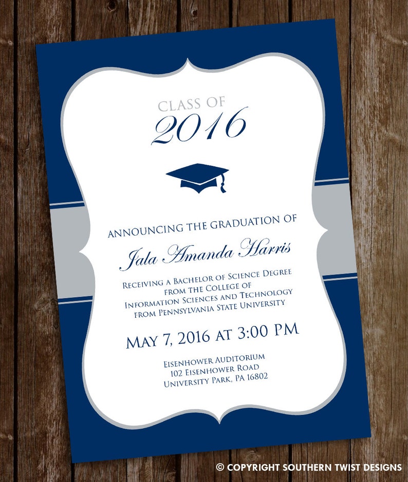 High School Graduation Invitation Graduate College - Etsy