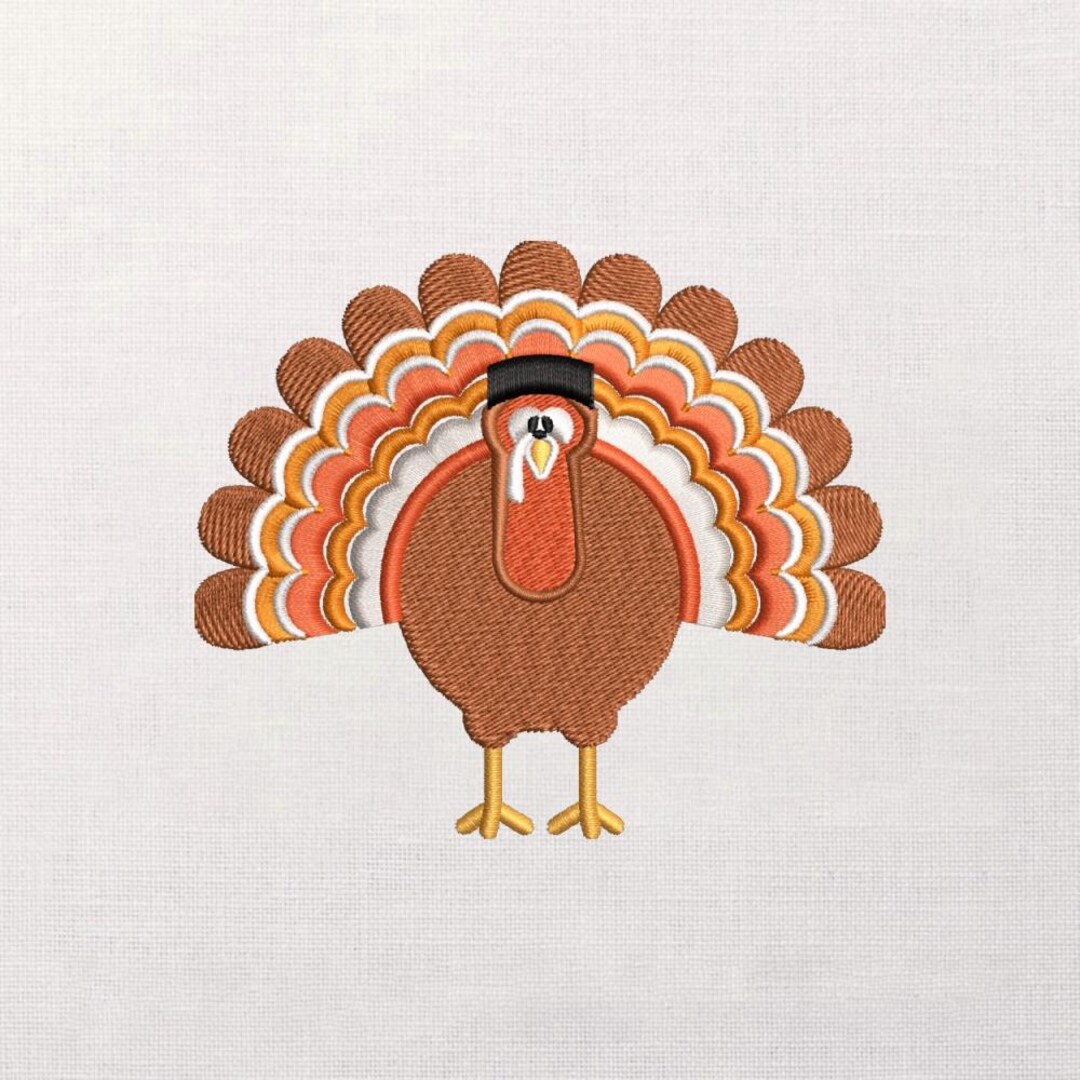 Thanksgiving Turkey Embroidery Design, Fall Harvest Stitch Pattern ...