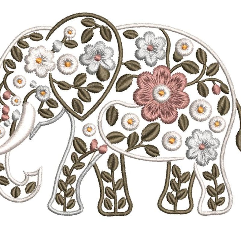 Elephant Embroidery - Etsy
