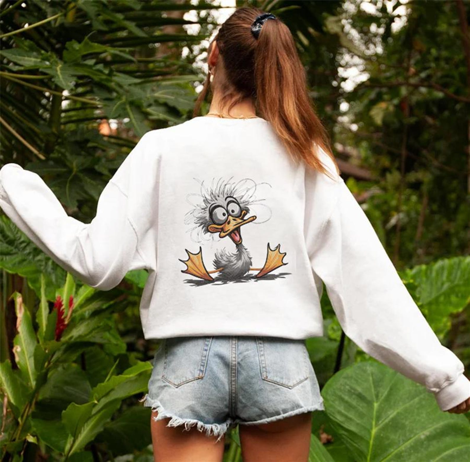 Crazy Frazzled Duck Embroidery Design, Funny Cartoon Duck Machine ...
