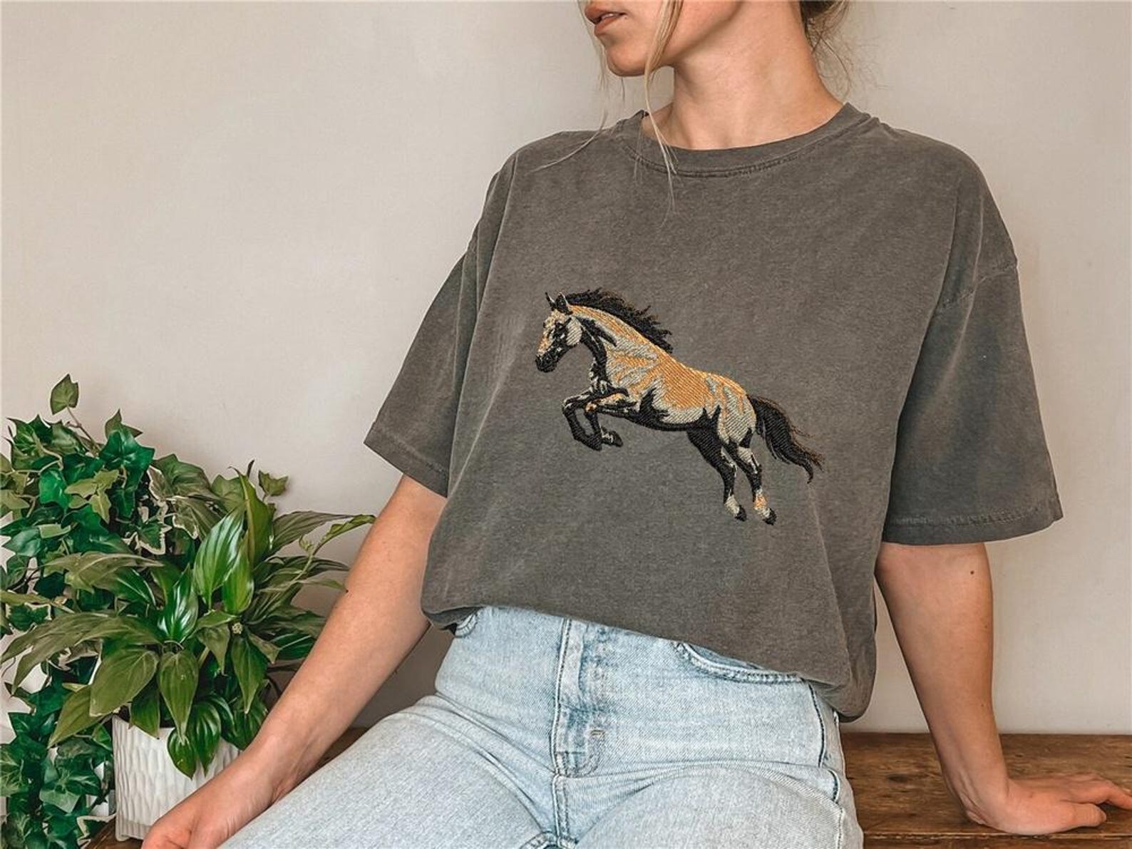 Running Horse Embroidery Design, Wild Mustang Stitch Pattern, Western ...