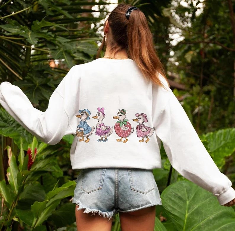Duck Embroidery Design Set, Vintage Dress up Ducks, Farm Animal Machine ...