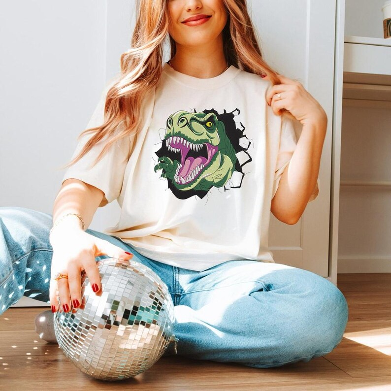 T-rex Breaking Wall Embroidery Design, Dinosaur Machine Embroidery File ...
