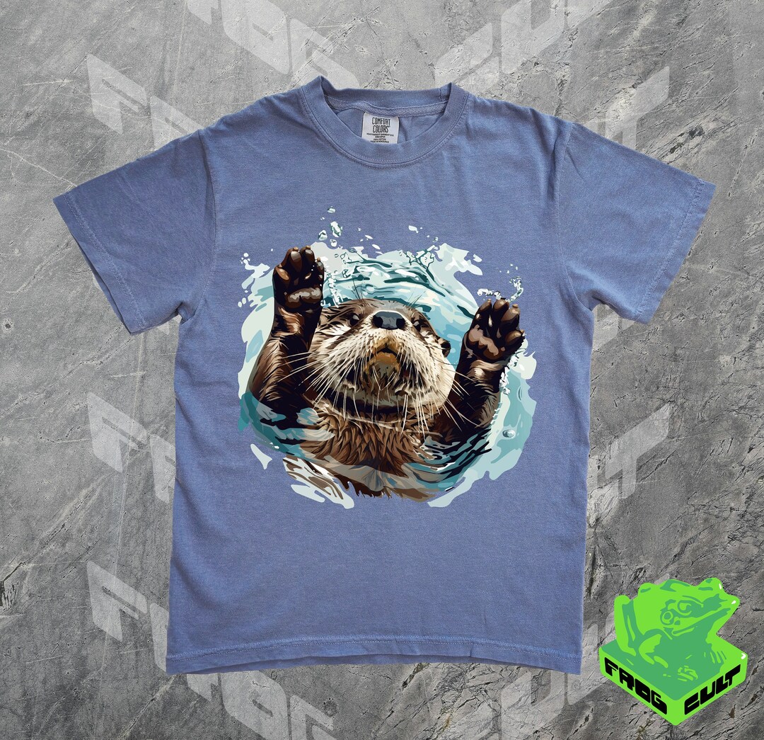 Otter Shirt, Cute Otter Tee, Unisex Adult Graphic Tee, Animal Print ...