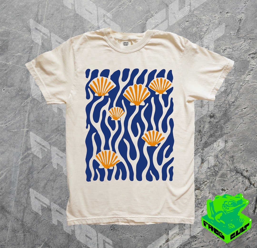 Vintage Seashell Ocean Shirt, Comfort Colors, Cutout Screen Print Art ...
