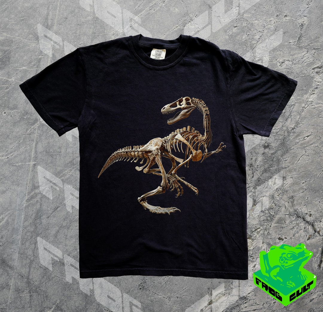 Velociraptor Dinosaur Fossil Shirt, Dino Lover Graphic T-shirt ...