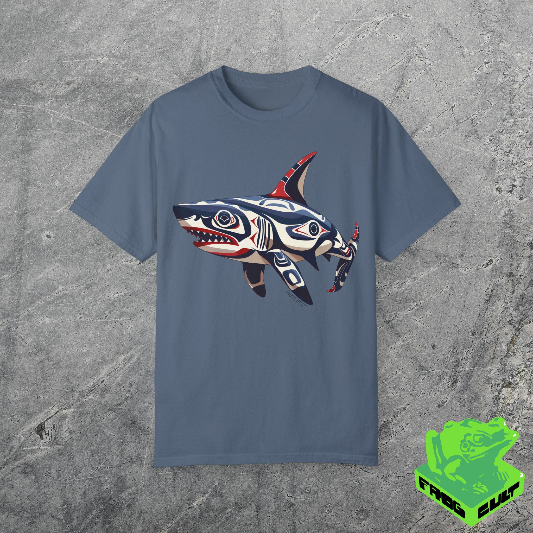 Native Art Shark Shirt, Great White Shark Graphic T-shirt, Ocean ...