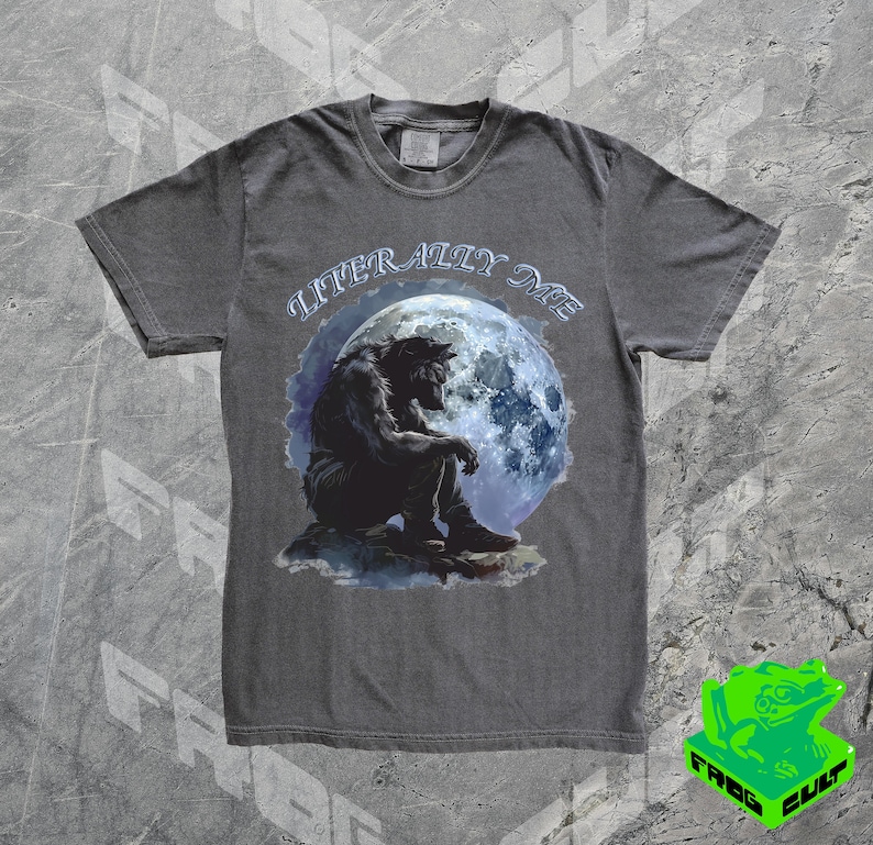 Literally Me Werewolf Meme Shirt, Funny 90s Wolf Graphic Tshirt, Gag ...
