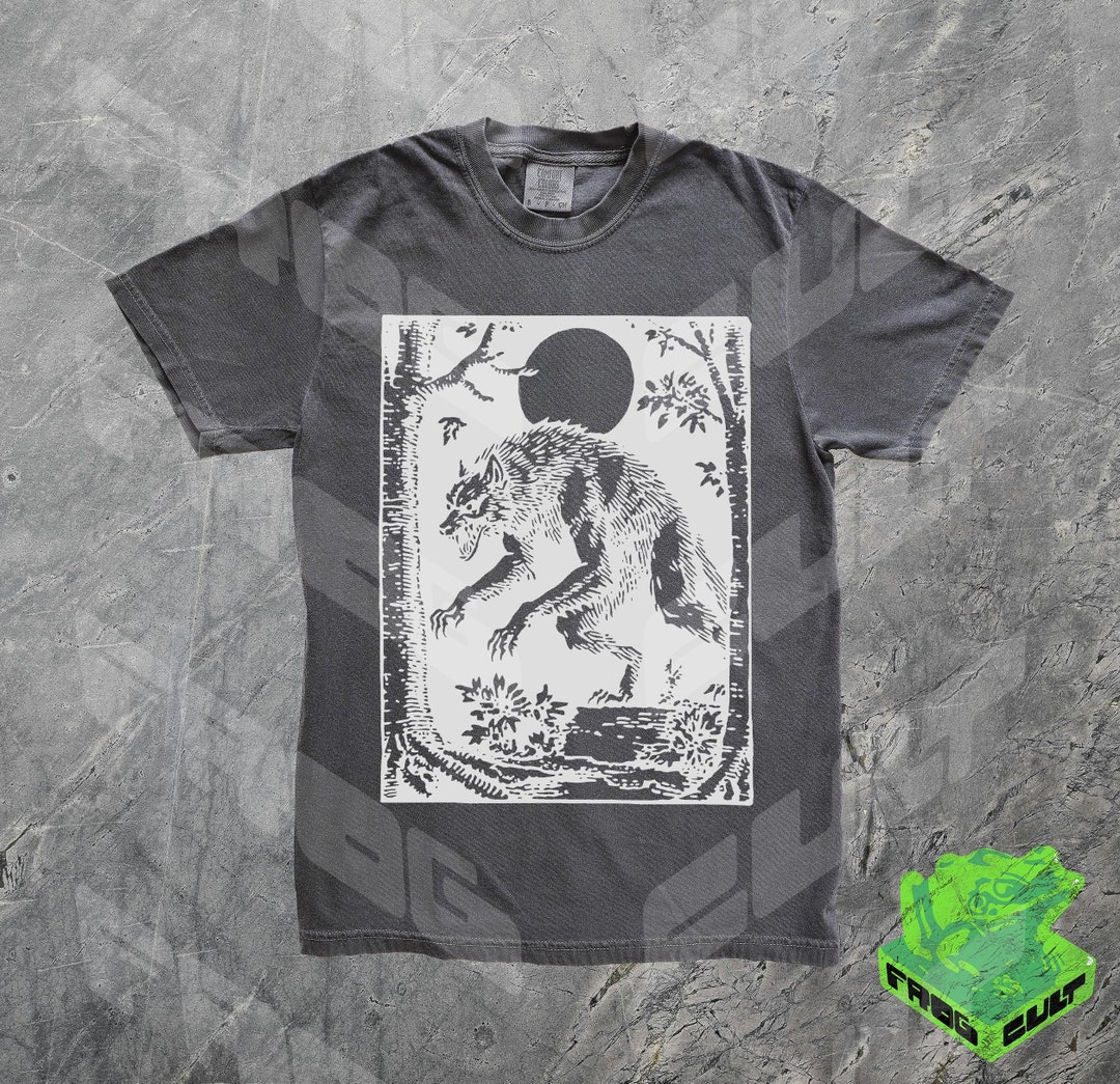 90s Tattoo Werewolf Graphic T-shirt, Vintage Retro Creepy Tshirt ...