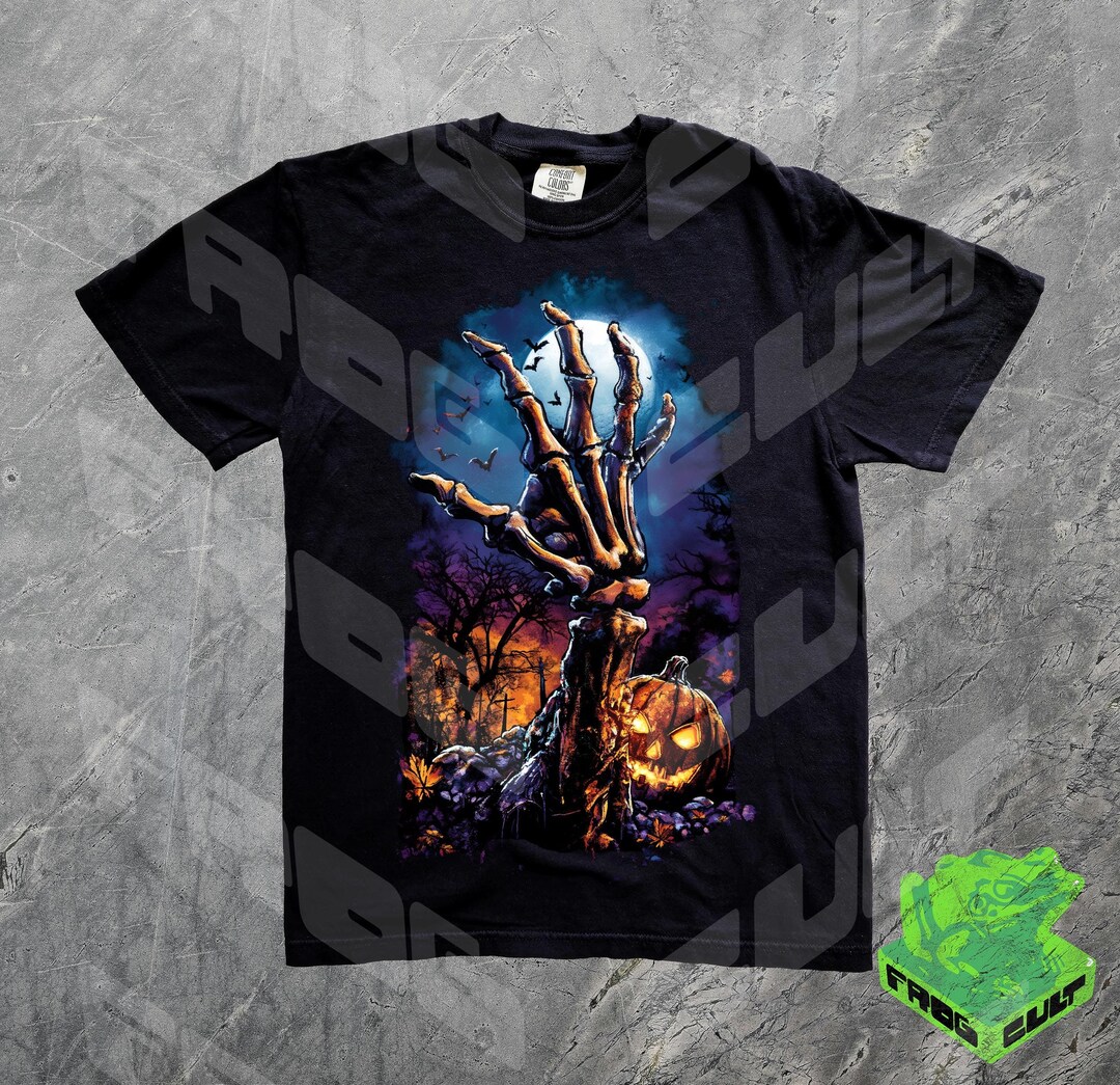 Skeleton Hand Halloween Y2k T-shirt, Spooky Season Vintage 90s Graphic ...